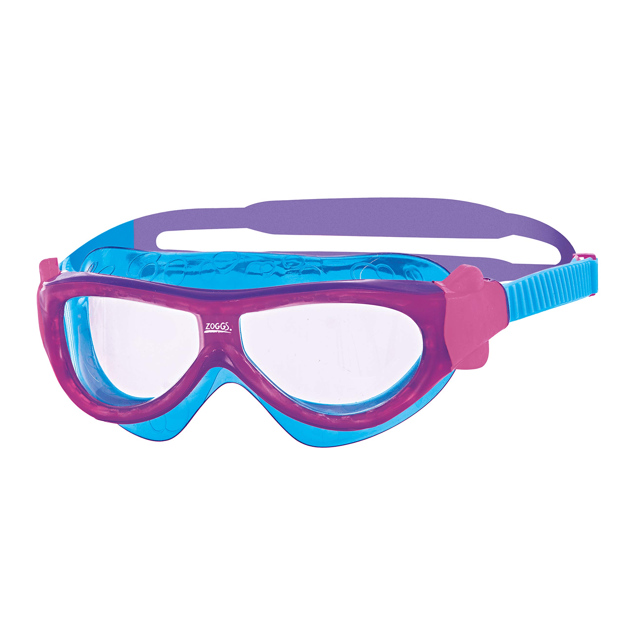 Zoggs Unisex Child Phantom Kids Mask with Uv Protection And Anti-fog Swimming Goggles - Purple/Light Blue/Clear, 0-6 years