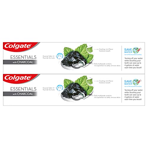 Colgate Charcoal Teeth Whitening Toothpaste, Natural Mint Flavor, Vegan, 4.6 Ounce, 2 Pack