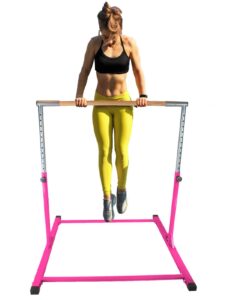 athletic horizontal bar 5 ft adjustable gymnastics bars 300 lb capacity standard kip kids jungle jr training pink