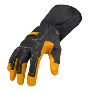 dewalt premium mig/tig welding gloves, gauntlet-style cuff, x-large