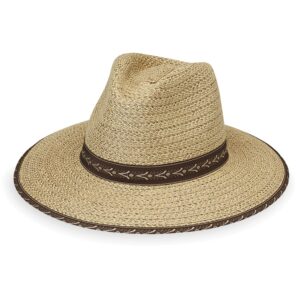 wallaroo hat company – men’s cabo fedora – natural wide brim sun hat with chin strap and upf 50+ sun protection – classic sun-smartsurf hat for outdoor adventures and everyday (large/x-large, natural)