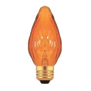 bulbrite 40w fiesta style chandelier bulb, medium base, amber (6 pack amber)