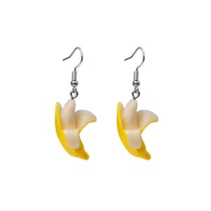 cute food imitate hamburger banana donut ice cream dangle stud earrings resin for women jewelry (banana)