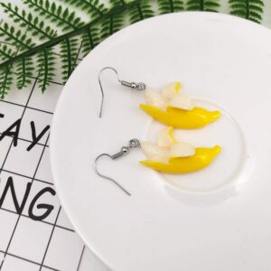 Cute Food Imitate Hamburger Banana Donut Ice Cream Dangle Stud Earrings Resin for Women Jewelry (Banana)