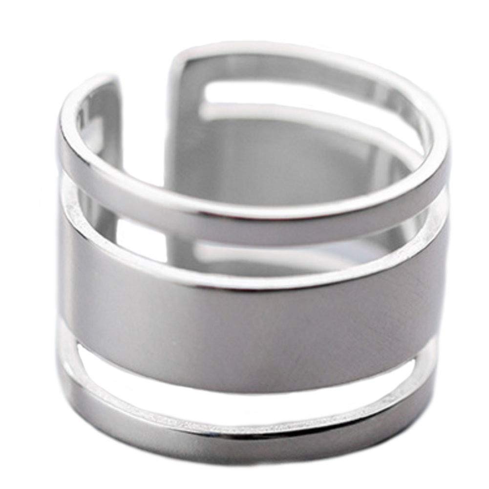 Helen de Lete Simple Cut-out S925 Sterling Silver Adjustable Ring