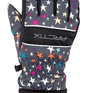 Arctix Kids Whiteout Insulated Ski Gloves, North Star Print Steel, Large