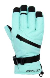 arctix women's insulated downhill gloves, island azure, large