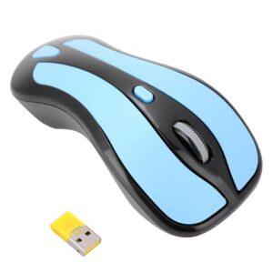 zerone 2-in -1 gyration air mouse, mini 2.4g gyro mouse maximum 1600 dpi optical mice with usb nano receiver for pc laptop smart tv/box(blue+black)