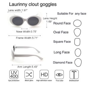 Laurinny Authentic Clout Goggles, Checkered sunglasses Retro Oval Retro Mod Fashion Sunglasses 90s (2pack)