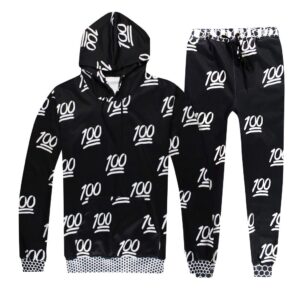 men's fashion jogging tracksuit letter print sportswear casual joggers sets hoodie sweatshirt+sweatpants outfits by-leegor