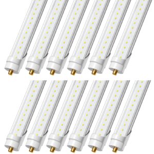 onlylux 8 foot led lights, t8 96" 45watt fa8 single pin led shop lights 5850lm, ballast bypass, 6000k, f96 8ft led bulbs fluorescent replacement,workshop, warehouse, clear cover(12 pack)