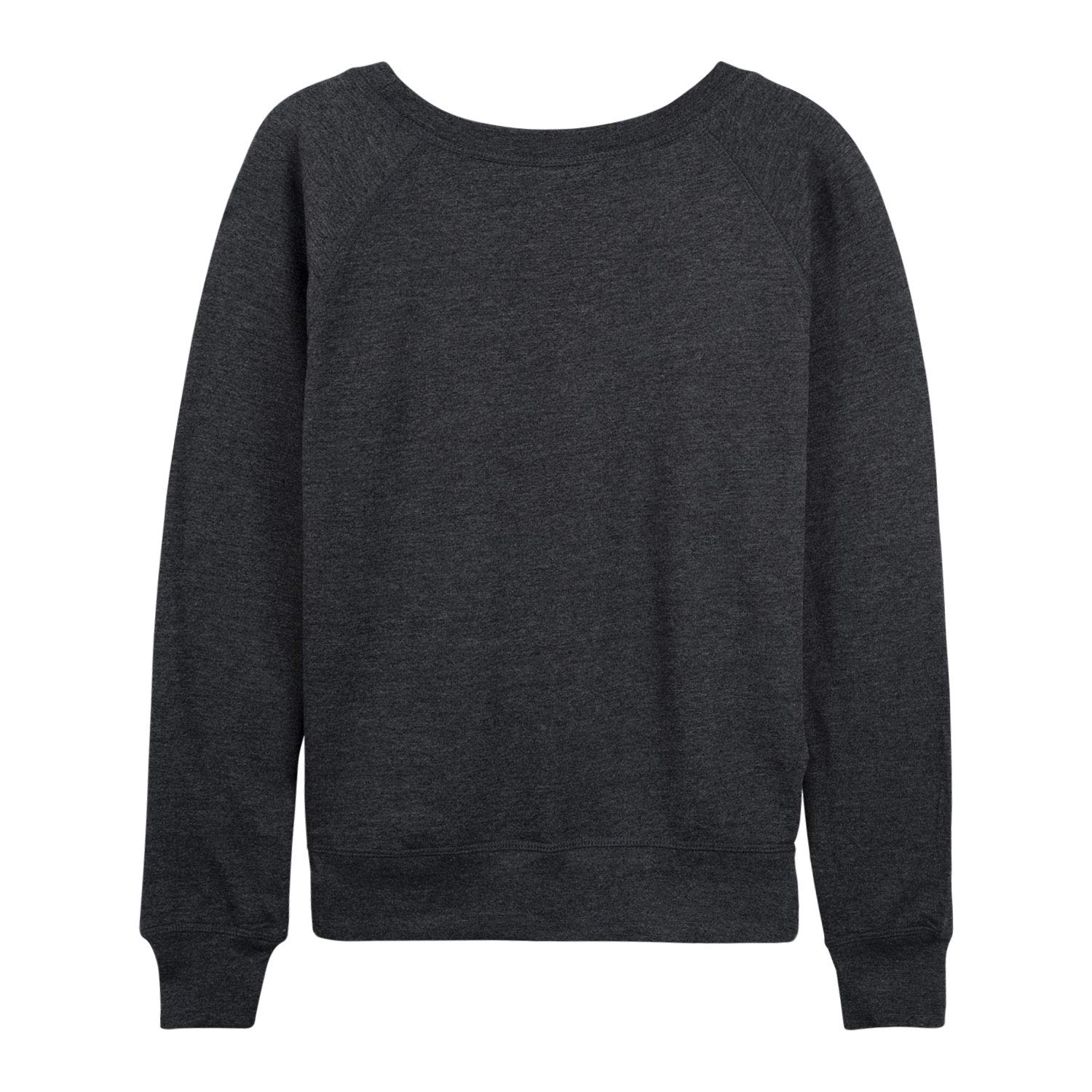 Instant Message - Espresso Patronum Sparkle - Ladies French Terry Pullover - Size Large Heather Charcoal