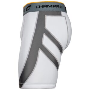 CHAMPRO mens Wind Up Compression Polyester Spandex Sliding Short, White, Medium US