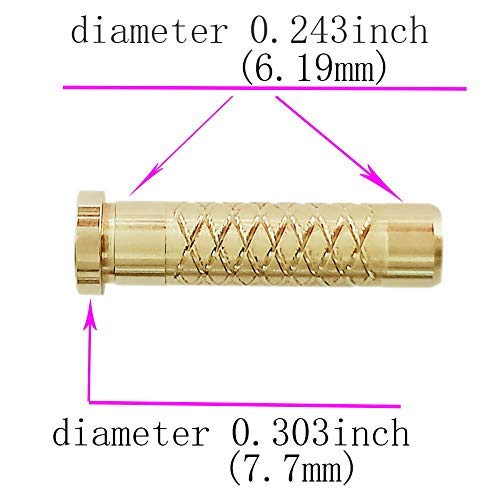 yeseje 50 Grain Brass Arrow Inserts Arrow Insert Glue Insert Inner Diameter .245 Carbon Arrow (12-Pack) (50)