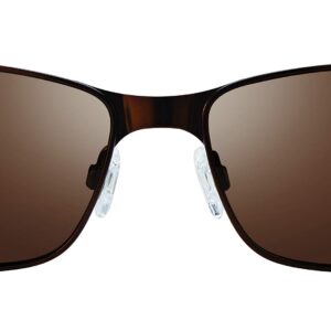 Revo Sunglasses Decoy: Polarized Lens with Metal Rectangle Wrap Frame, Brown Frame with Terra Lens