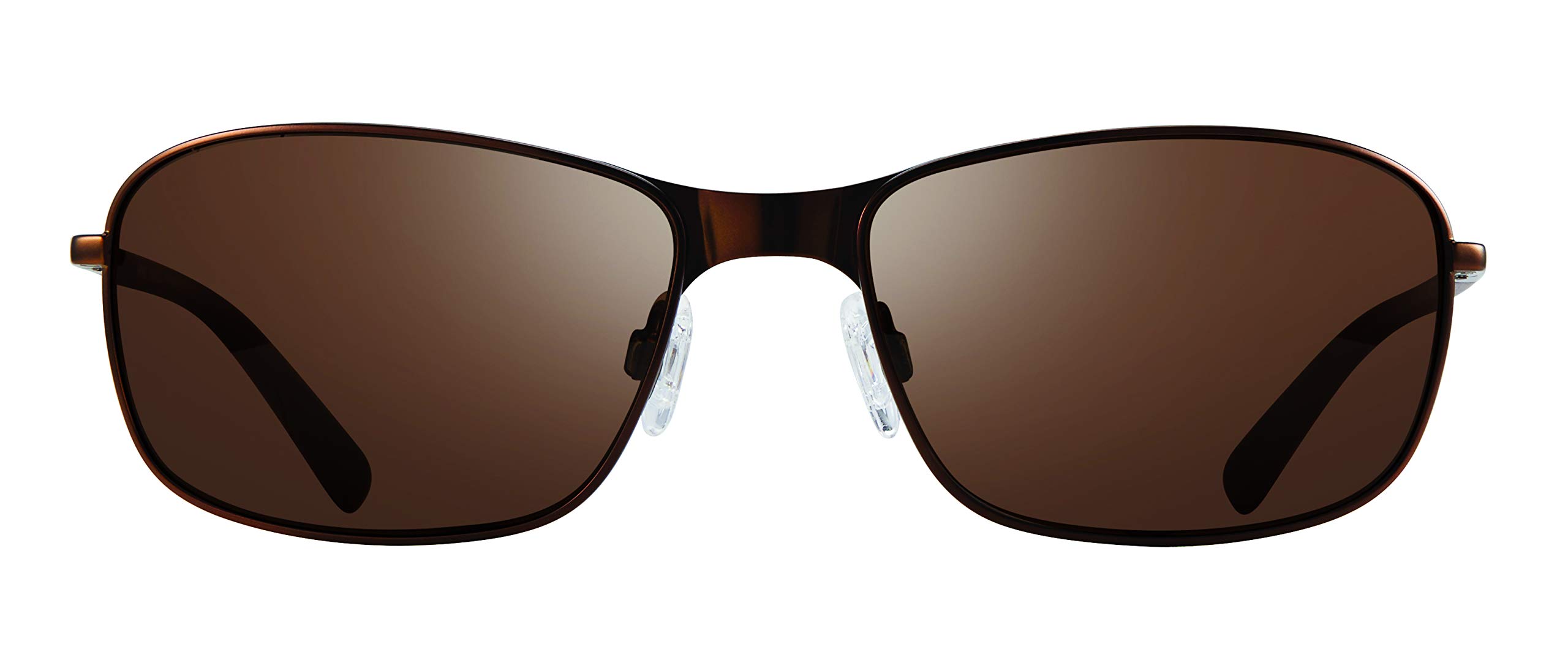 Revo Sunglasses Decoy: Polarized Lens with Metal Rectangle Wrap Frame, Brown Frame with Terra Lens