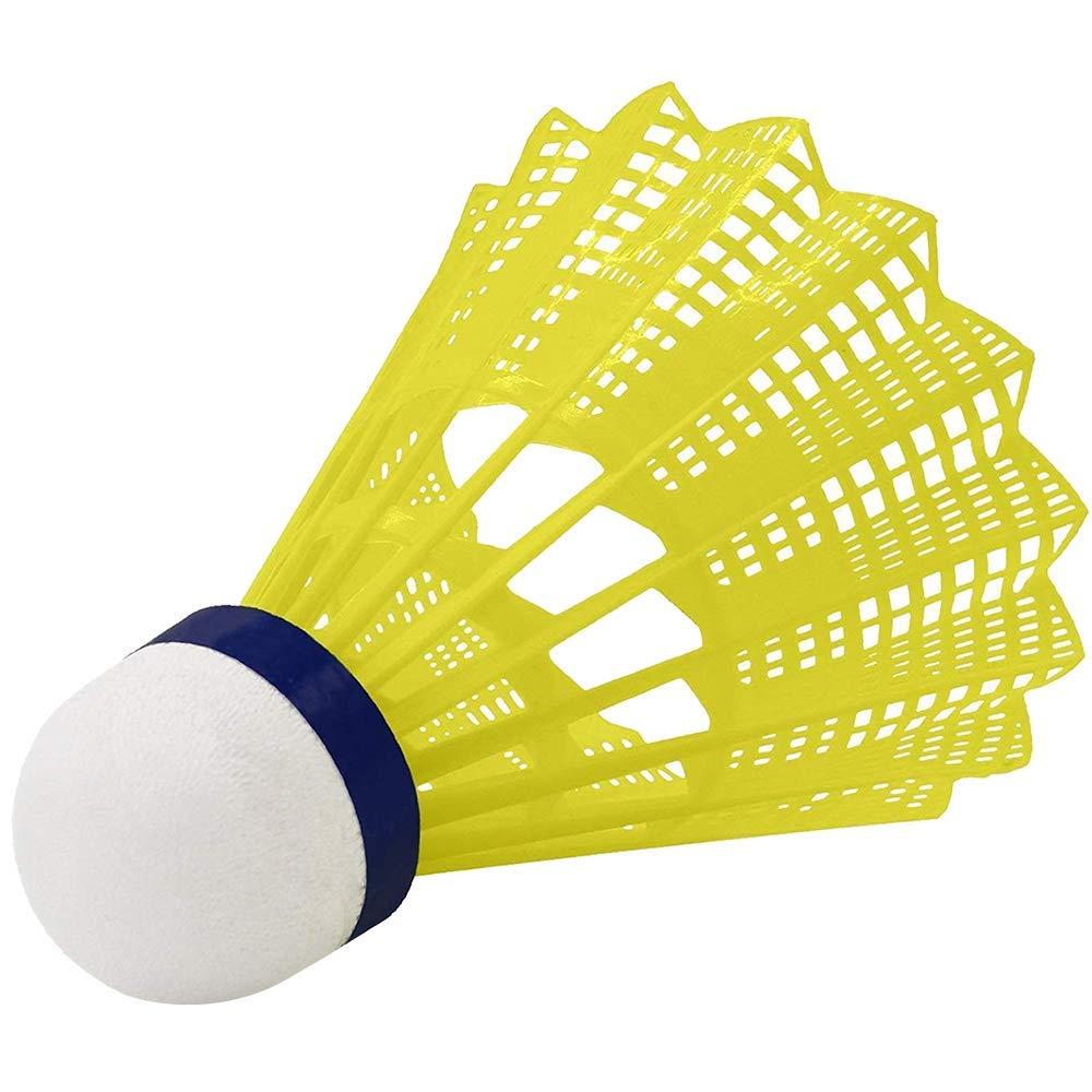 Wish Airflow 6000 Badminton Tournament Shuttlecocks – 6 Pack Tube of Durable Nylon Shuttlecocks with Cork Tips – Badminton Birdies for Indoor and Outdoor Play, Yellow