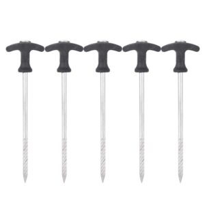 outdoor tent stakes, 5 pcs t-shaped nail pegs camping screw nail for frozen soil ice surface