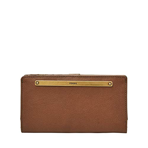 Fossil Women's Liza Leather Wallet Slim Minimalist Bifold, Brown (Model: SL7891200)