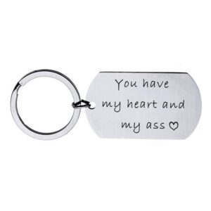 shiqiao spl you have my heart and my ass keychain boyfriend girlfriend gifts keyring wife husband gifts