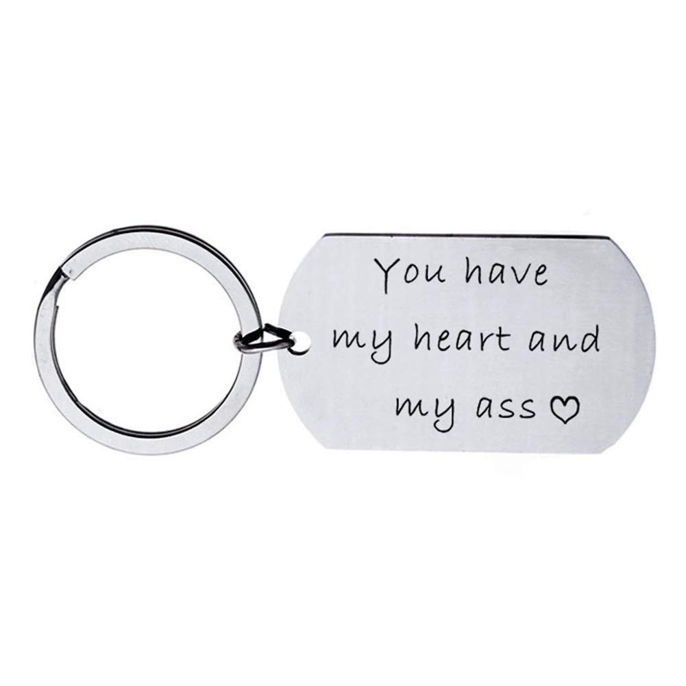 ShiQiao Spl You Have My Heart and My Ass Keychain Boyfriend Girlfriend Gifts Keyring Wife Husband Gifts