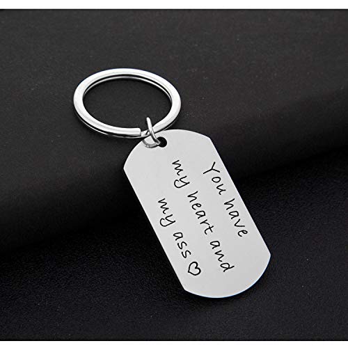 ShiQiao Spl You Have My Heart and My Ass Keychain Boyfriend Girlfriend Gifts Keyring Wife Husband Gifts