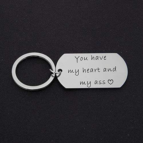 ShiQiao Spl You Have My Heart and My Ass Keychain Boyfriend Girlfriend Gifts Keyring Wife Husband Gifts