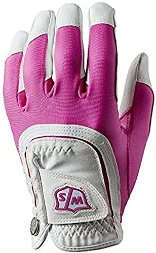 Wilson Staff Fit All Golf Glove, Pink/White