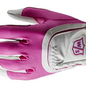 Wilson Staff Fit All Golf Glove, Pink/White