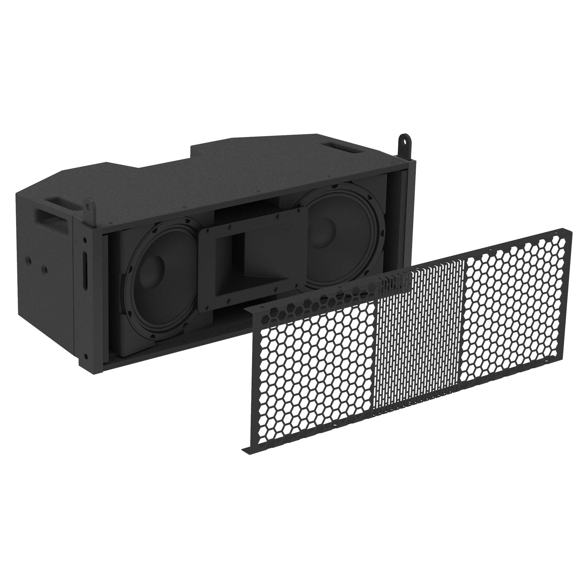 Sound Town ZETHUS Series 2 x 8” Line Array Loudspeaker, with Titanium Compression Driver, Plywood Construction, Full Range/Bi-amp Switchable, Black (ZETHUS-208BV2)