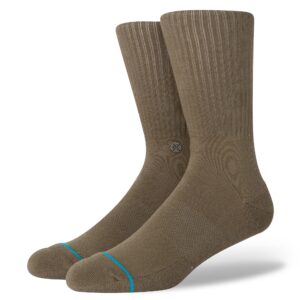 stance icon crew socks (large, green)