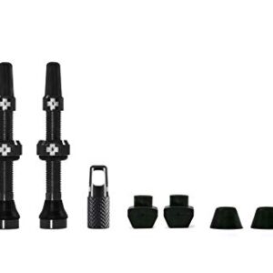 Muc Off 1051 Black Tubeless Presta Valves, 44mm - Premium No Leak Bicycle Valves with Integrated Valve Core Removal Tool