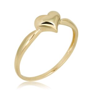 avora 10k yellow gold polished puffed heart ring - size 8