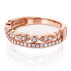 kobelli 1/4 carat tdw mixed set double row diamond band 10k rose gold, 8.5