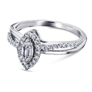 kobelli 1/4 carat tdw diamond marquise shape cluster 10k white gold ring, 10