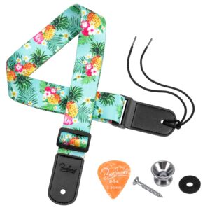 bestsounds pineapple ukulele strap & hawaiian style shoulder strap suitable for soprano concert tenor baritone string instruments (pineapple)