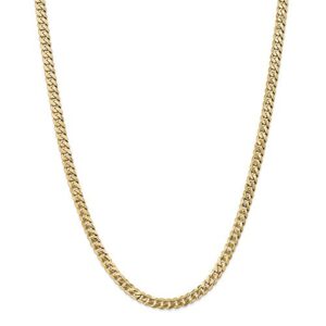 leslie's real 14kt yellow gold 5.75mm flat beveled curb chain; 22 inch