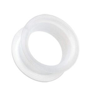 covet jewelry ultra thin flexible silicone ear skin double flared tunnel plug (7/16" (11mm), clear)