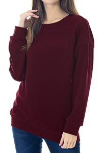 smallshow women's fleece maternity nursing sweatshirt breastfeeding tops large burgundy