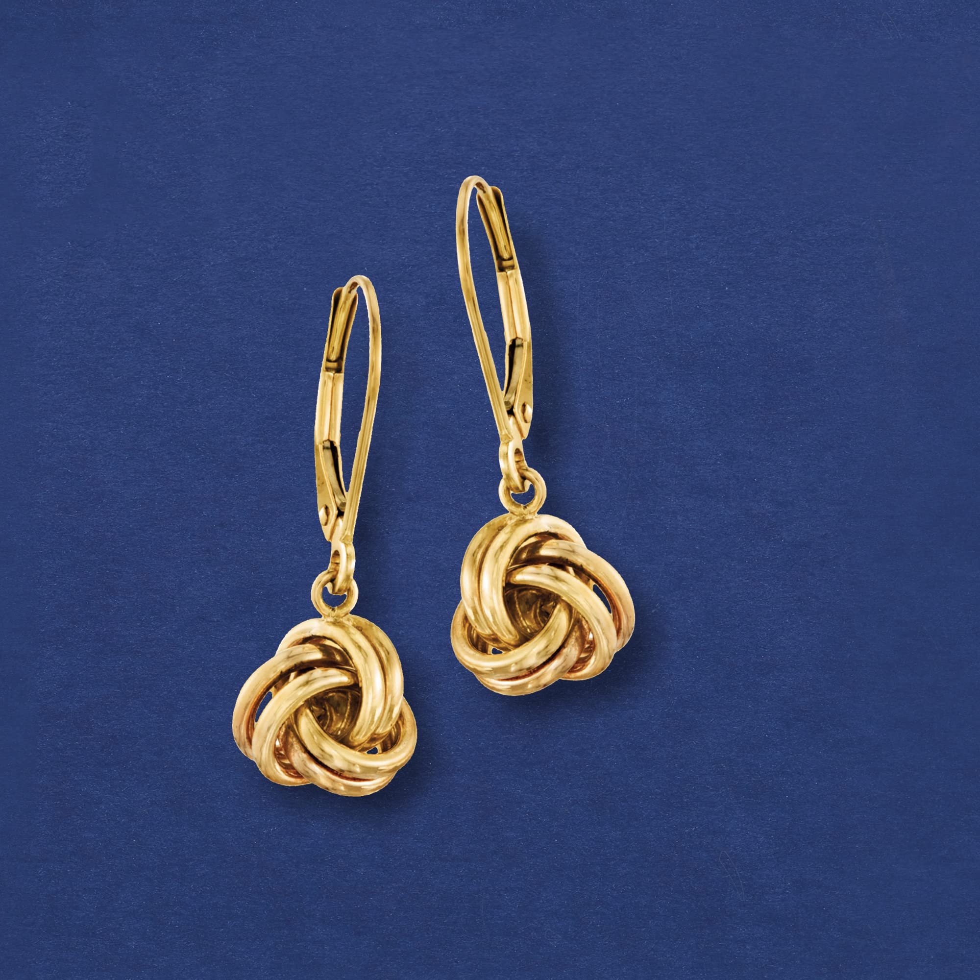 Ross-Simons 14kt Yellow Gold Love Knot Drop Earrings