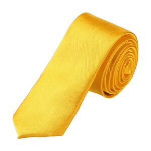 allegra k men's classic self-tied solid color neckties skinny wedding party work neck tie medium yellow