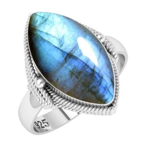 jeweloporium 925 silver ring for women gray genuine labradorite stone fashion silver ring size 12.5 wedding gift boho jewelry