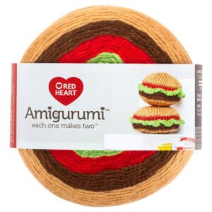 red heart amigurumi yarn hamburger