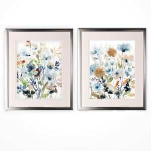 wexford home holland spring mix-2 piece set-silver frame art print, 16x20, feather collection