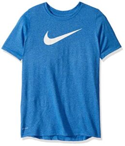 nike boys' legend dri-fit graphic tee(game royal/white,large)