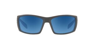 native eyewear raghorn polarized rectangular sunglasses, granite/blue reflex, 61 mm