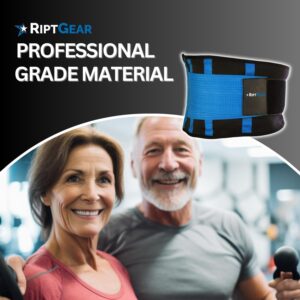 RiptGear Back Brace for Lower Back Pain Relief - Breathable Back Brace for Men and Women - Ideal for Lifting, Work, Sciatica, Herniated Disc, and Lumbar Support - Blue, Large (Waist: 32"-35")