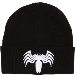 marvel comics venom spider-man logo cuffed adult beanie black