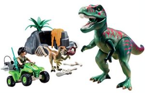 playmobil explorer quad with t-rex