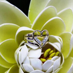 Dazzlingrock Collection 0.18 Carat (ctw) 18K Round White Diamond Cocktail Heart Right Hand Ring, Yellow Gold, Size 5